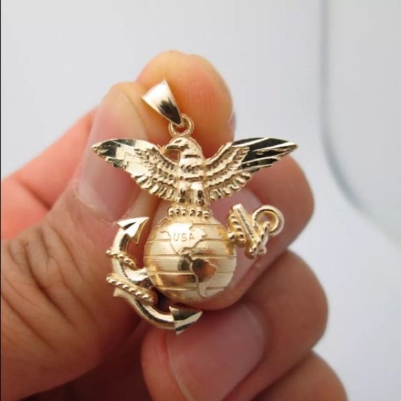 Accessories | Solidgold Us Marine Corps Usmc Military Pendant | Poshmark